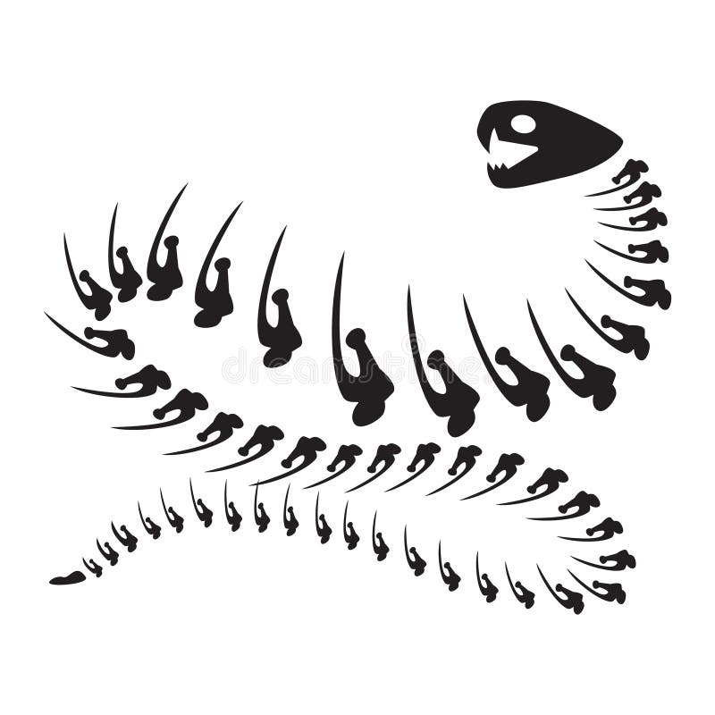 Decayed Aggressive Snake Dried Skeleton Bone Stock Vector ...