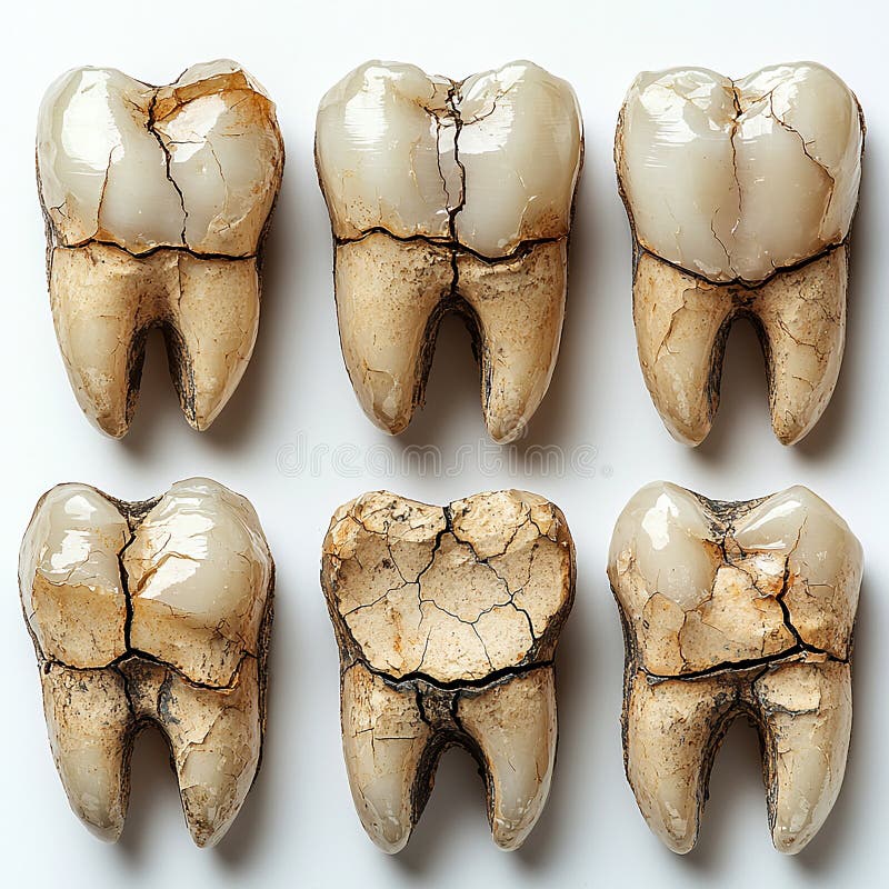 Decayed and Broken Yellow Teeth Display Showcasing Dental Deterioration ...