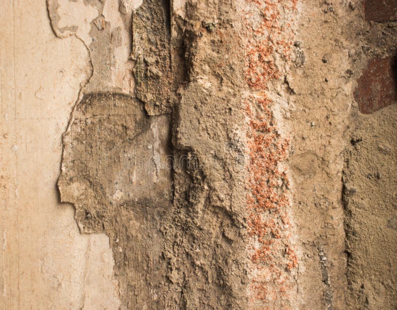 Decayed Plastered Surface of the Facade of the House Stock Photo ...