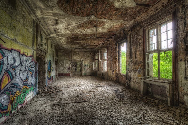 Decayed room stock photo. Image of building, floor, dark - 33894340