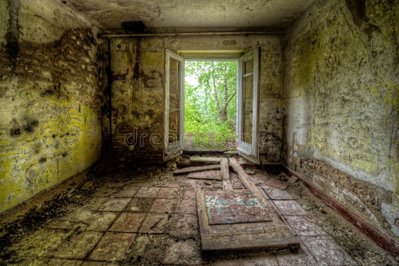 Abandoned room stock photo. Image of green, demolished - 5136420