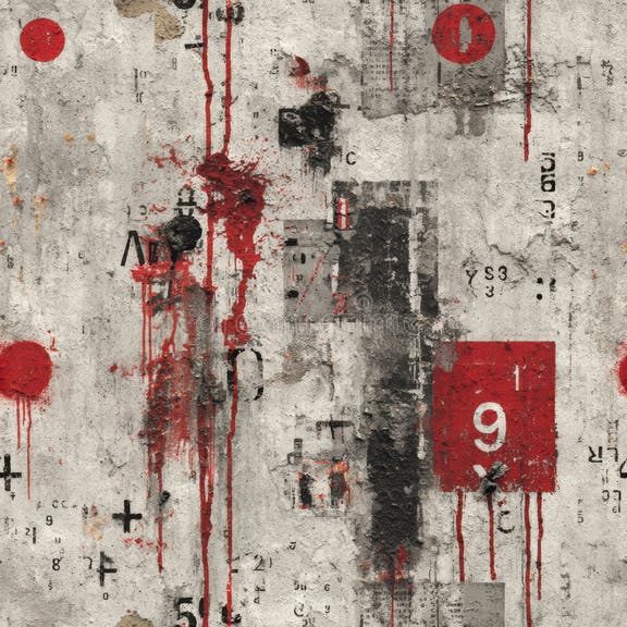 Grunge Seamless Texture with ASCII Characters and Distressed ...