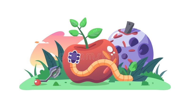 Decaying Apples for Impermanence and Natural Process, Vector Design ...