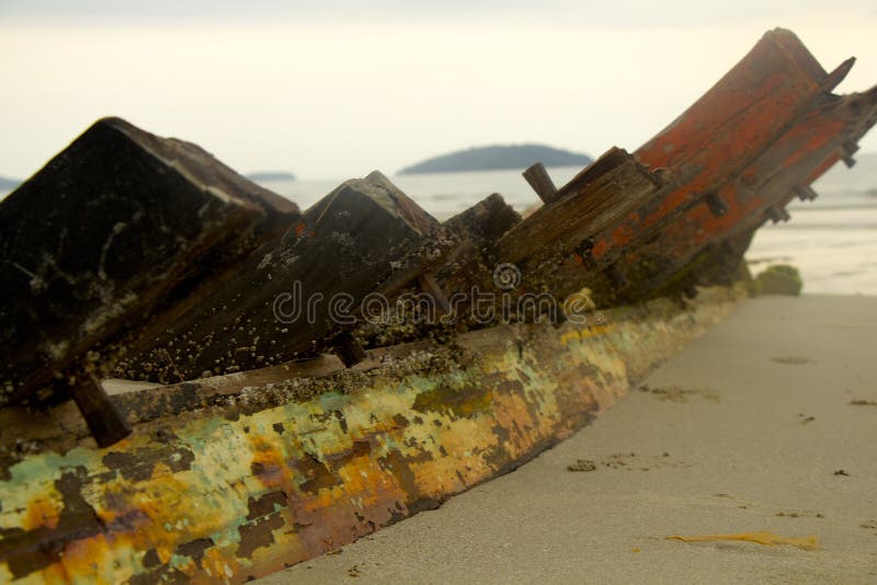 Decaying Boat stock image. Image of water, beach, island - 53482971