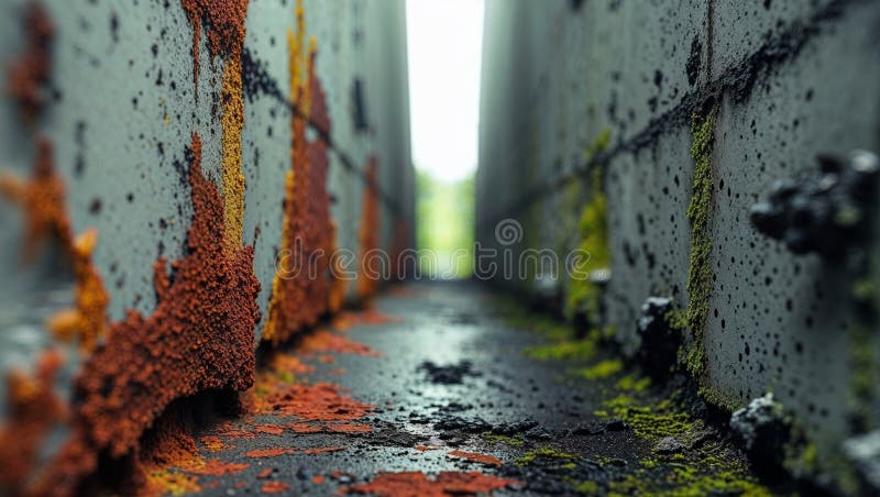 Decaying Concrete Wall Showing Rust and Corrosion Texture Stock Photo ...