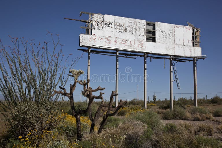 Decaying Desert Sign stock image. Image of sign, posts - 25841205