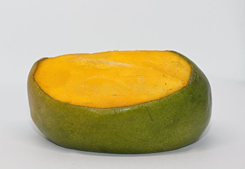 Decaying Mango Fruit Up Close on White Background Stock Photo - Image ...