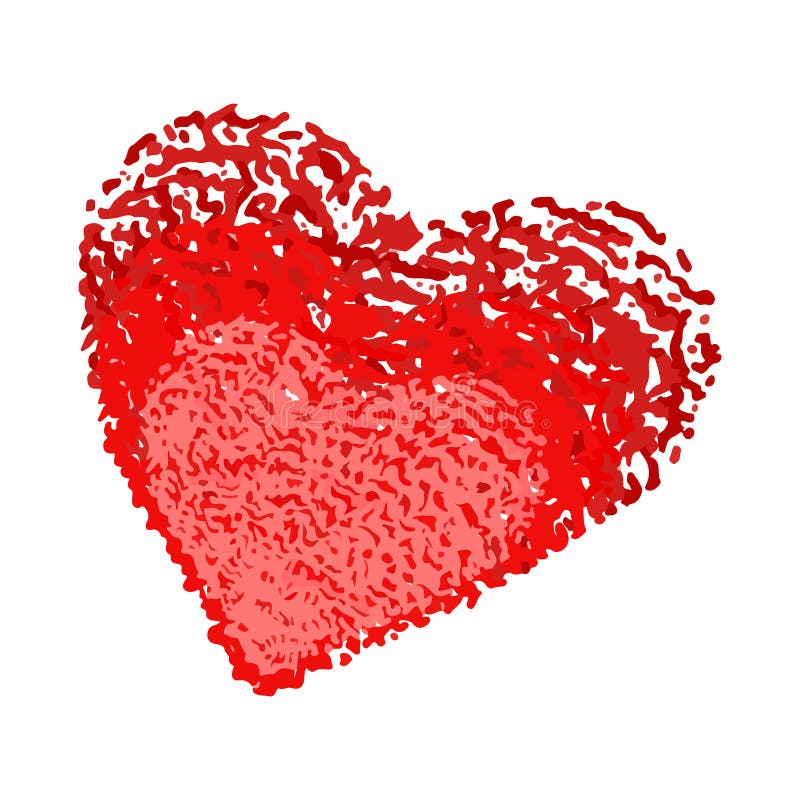 Decaying Red Heart. Isolated Element on a White Background Stock ...