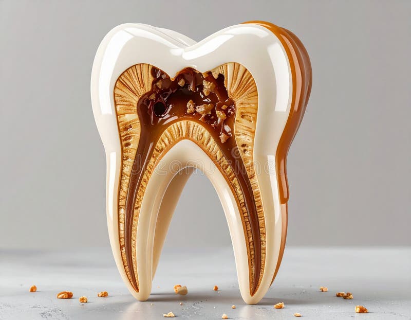 Decaying Tooth Internal Structure Detailed 3D Model Stock Illustration ...