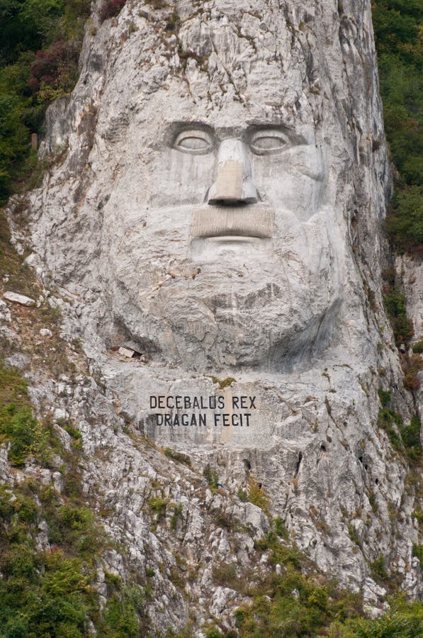 Rock Sculpture of Decebalus, Romania Stock Image - Image of landmark ...
