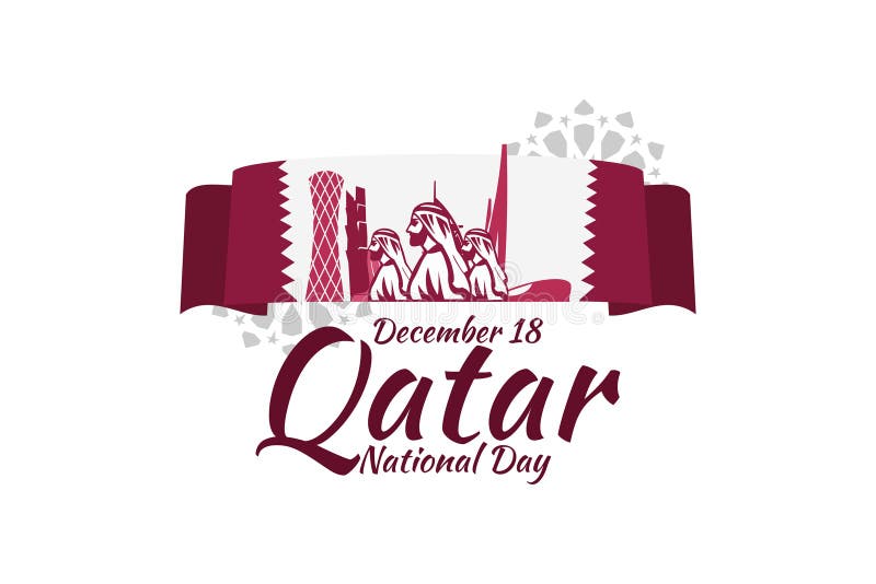December 18, Qatar National Day Vector Illustration. Stock Vector ...