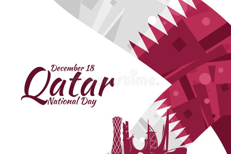 December 18, Qatar National Day Vector Illustration. Stock Vector ...