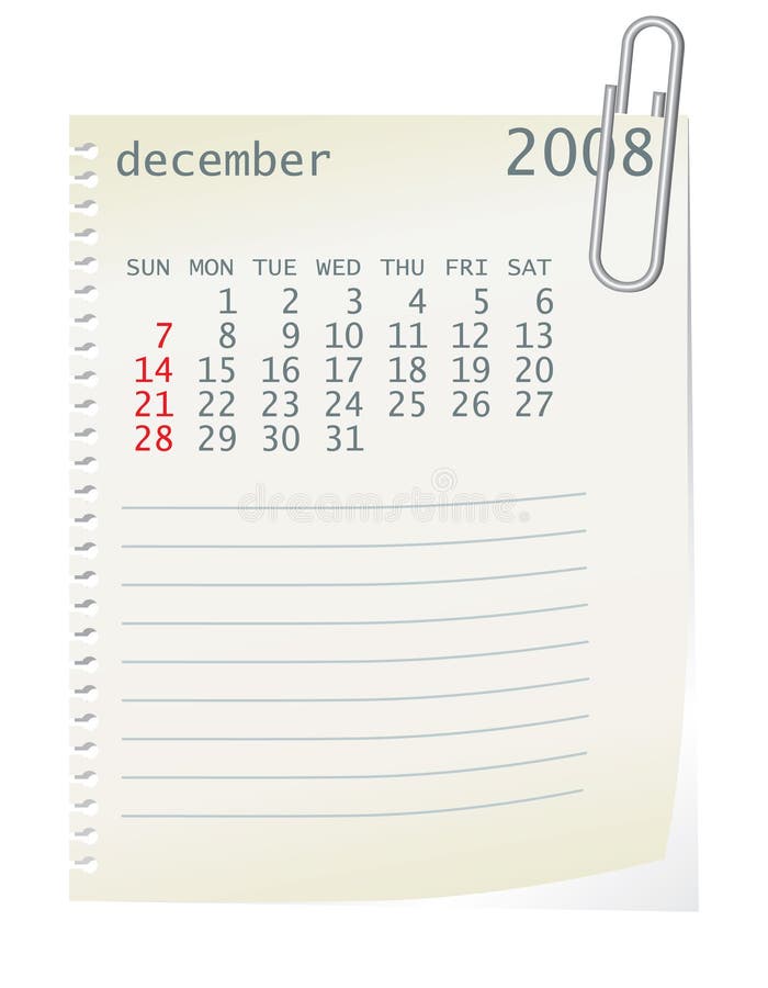 Monthly Calendar 2019 with Page Curl. Tear-off Calendar for December ...