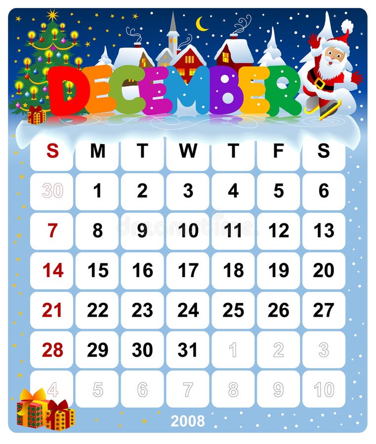 December 2008 - December stock vector. Illustration of planning - 3240642