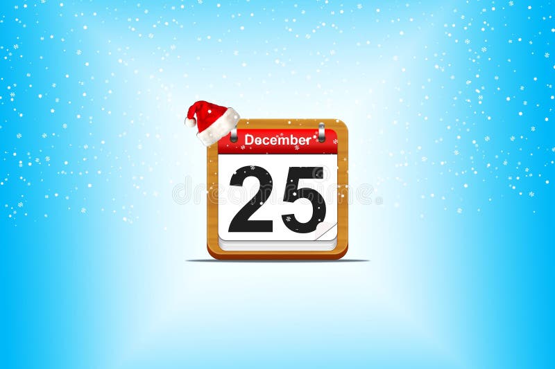 Blue Theme Save the Date Calendar for Christmas Day, December 25. Stock ...