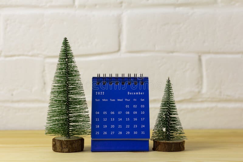 December Calendar 2022 on the Background of a Wooden Table.Planning for ...