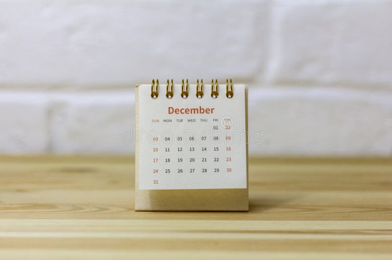 December Calendar 2024 on the Background of a Wooden Table.Planning for ...