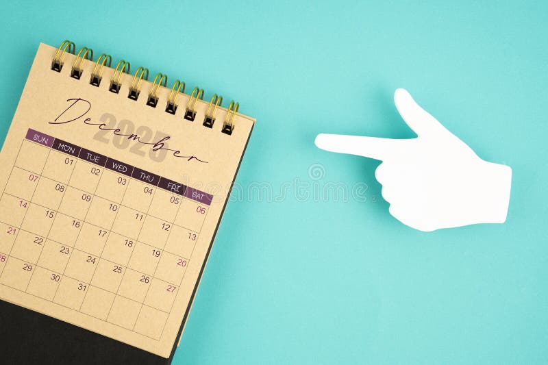 December 2025 Calendar from Craft Paper with Paper Note Finger Shape on ...