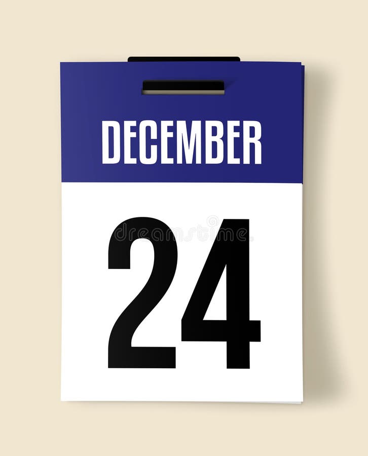 24 December Calendar Date, a Realistic Calendar Sheet Hanging on a Wall ...