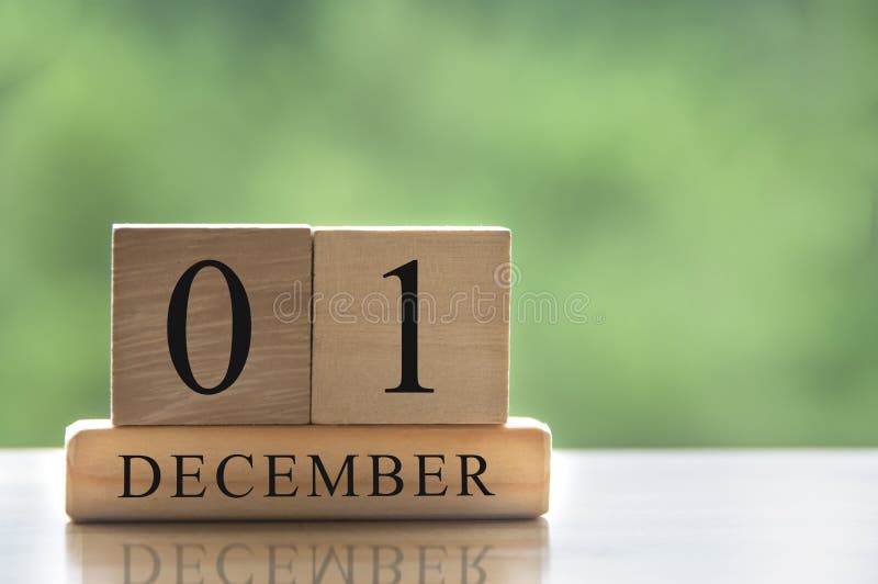 December 1 Calendar Date Text on Wooden Blocks with Copy Space for ...