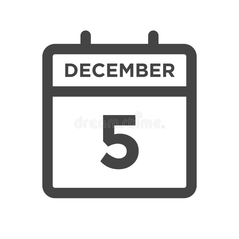 December 5 Calendar Day or Calender Date for Deadlines or Appointment ...