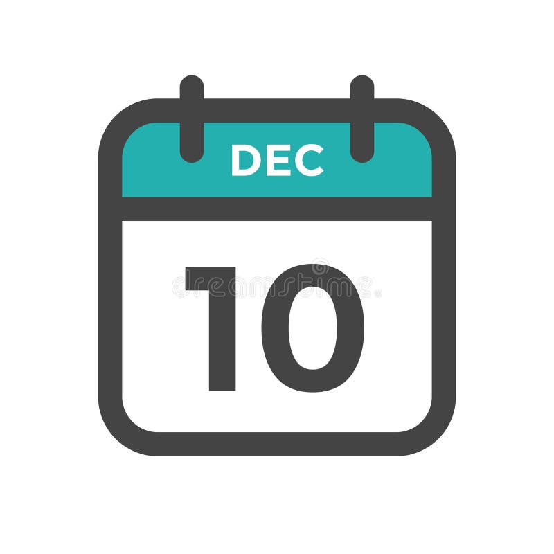 December 10 Calendar Day or Calender Date for Deadlines or Appointment ...