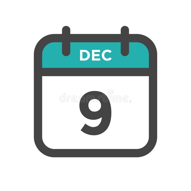 December 9 Calendar Day or Calender Date for Deadlines or Appointment ...