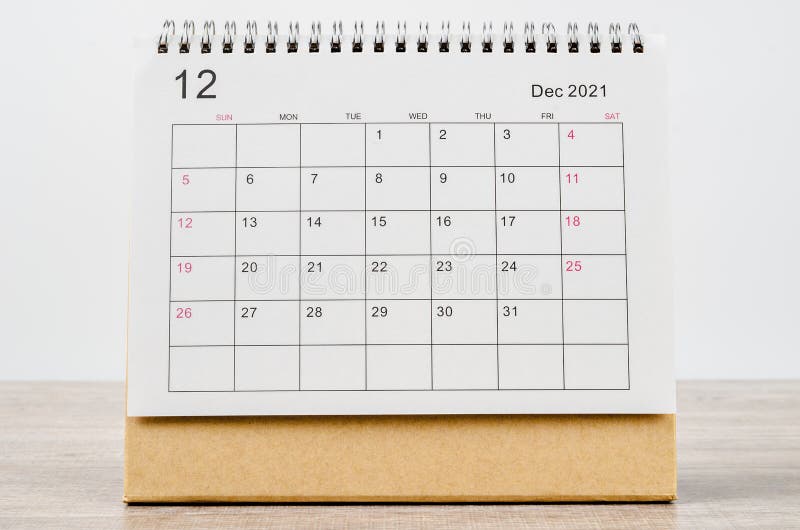 December 2021 Calendar Desk for Organizer To Plan and Reminder Stock ...