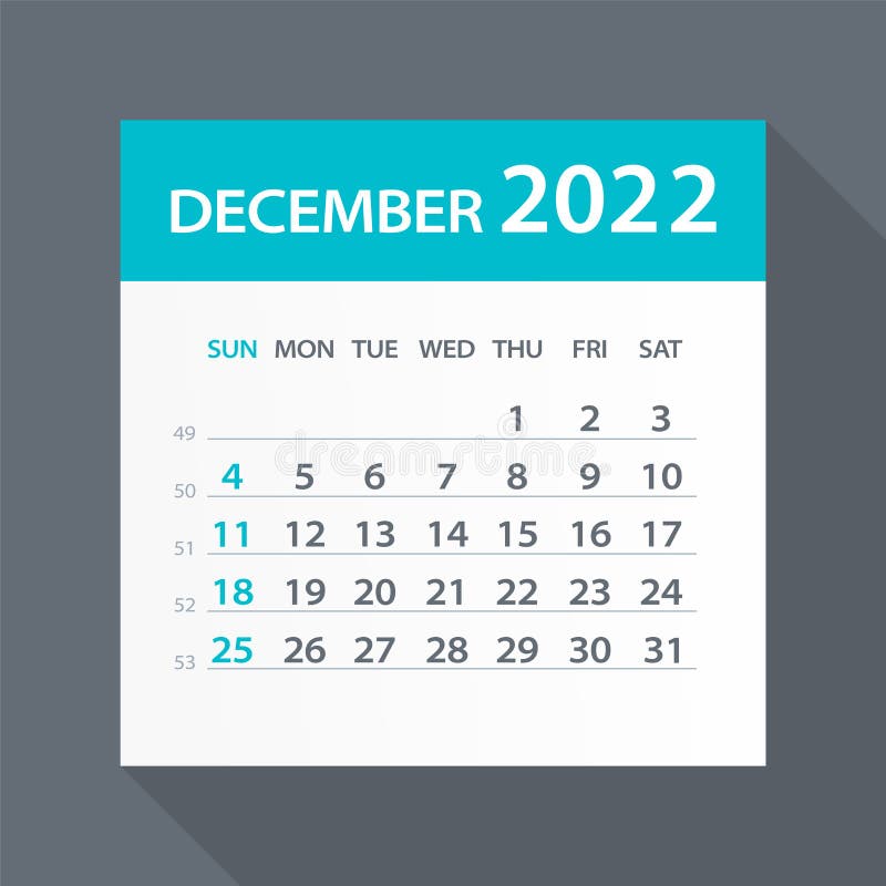 December 2022 Calendar Leaf Stock Illustrations – 512 December 2022 ...