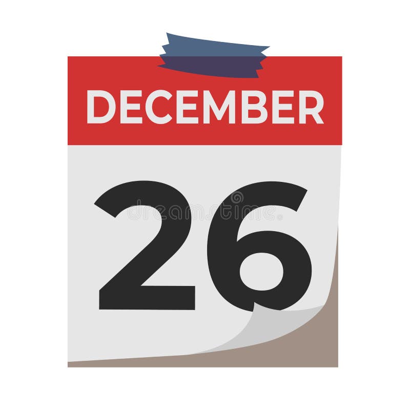 December 26. Calendar Icon Isolated on White Background. Event Concept ... December 26. Calendar Icon Isolated on White Background. Event Concept ...