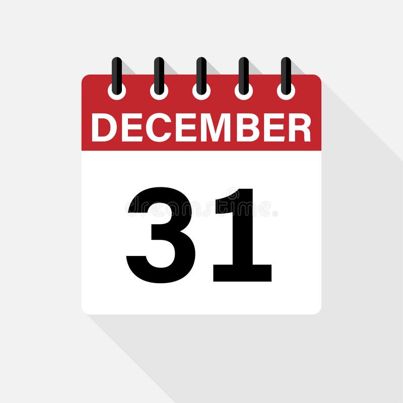 December - Calendar Icon. Calendar Icon with Shadow. Flat Style Stock ...