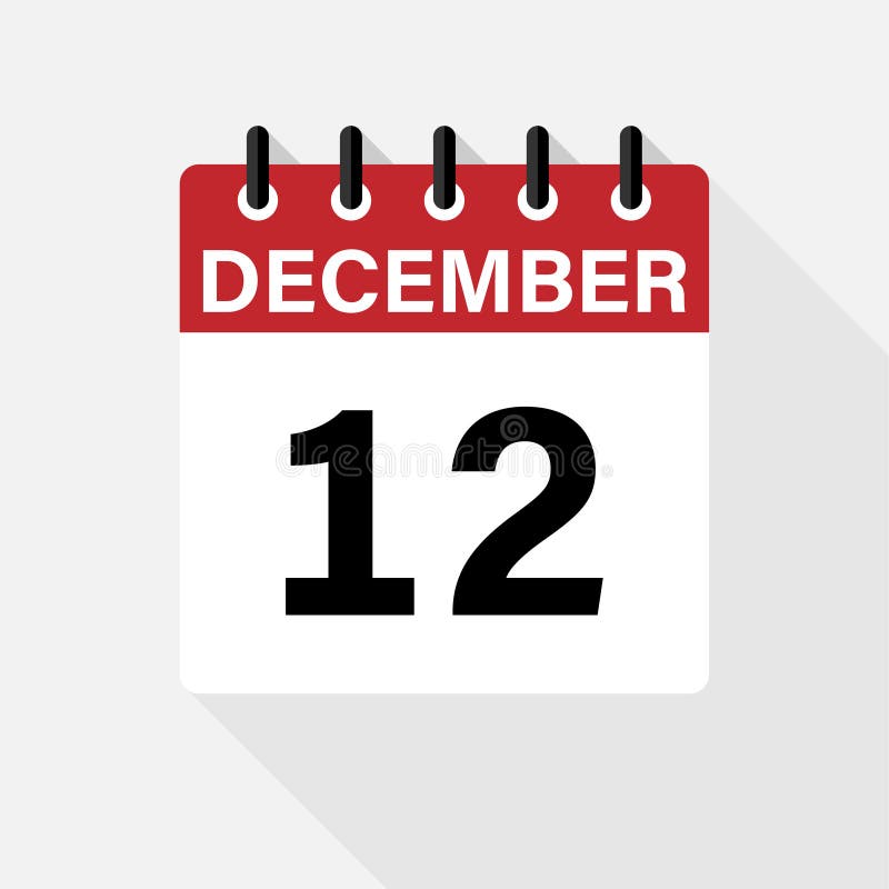 December - Calendar Icon. Calendar Icon with Shadow. Flat Style Stock ...