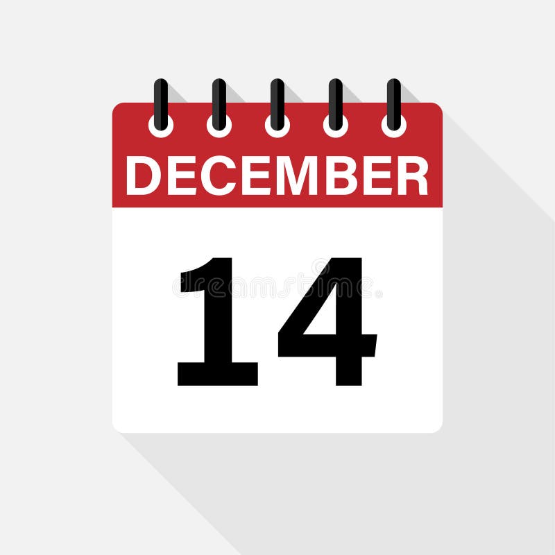 December - Calendar Icon. Calendar Icon with Shadow. Flat Style Stock ...
