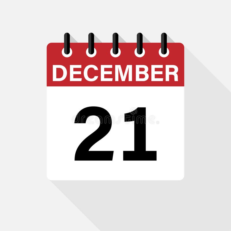 December - Calendar Icon. Calendar Icon with Shadow. Flat Style Stock ...