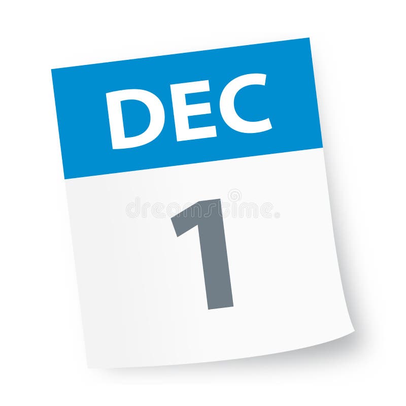 December 1 - Calendar Icon stock illustration. Illustration of isolated ...