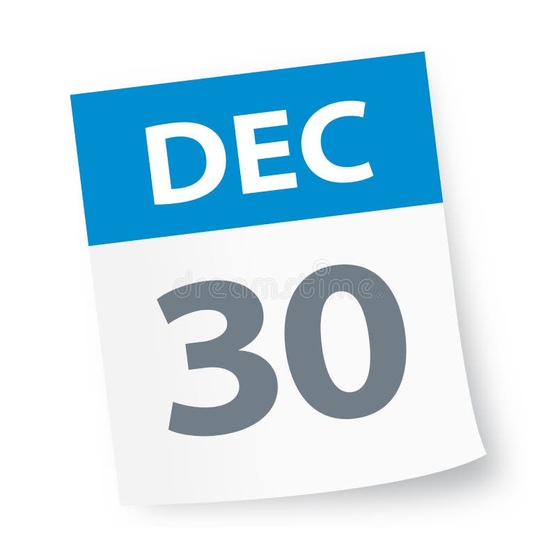 December 30 - Calendar Icon Stock Illustration - Illustration of plan ...