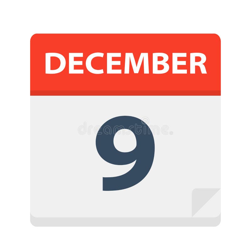 December 9 - Calendar Icon stock illustration. Illustration of calendar ...