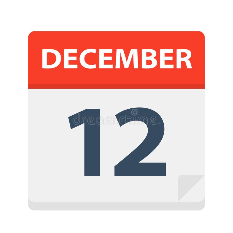 December 12 - Calendar Icon Stock Illustration - Illustration of time ...