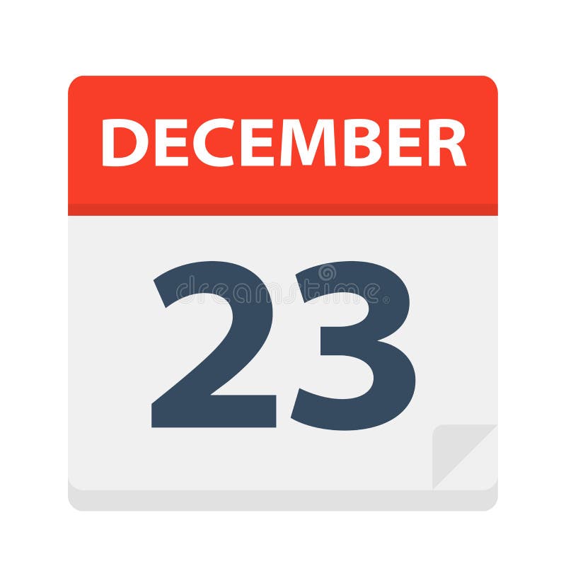December 23 - Calendar Icon Stock Illustration - Illustration of ...