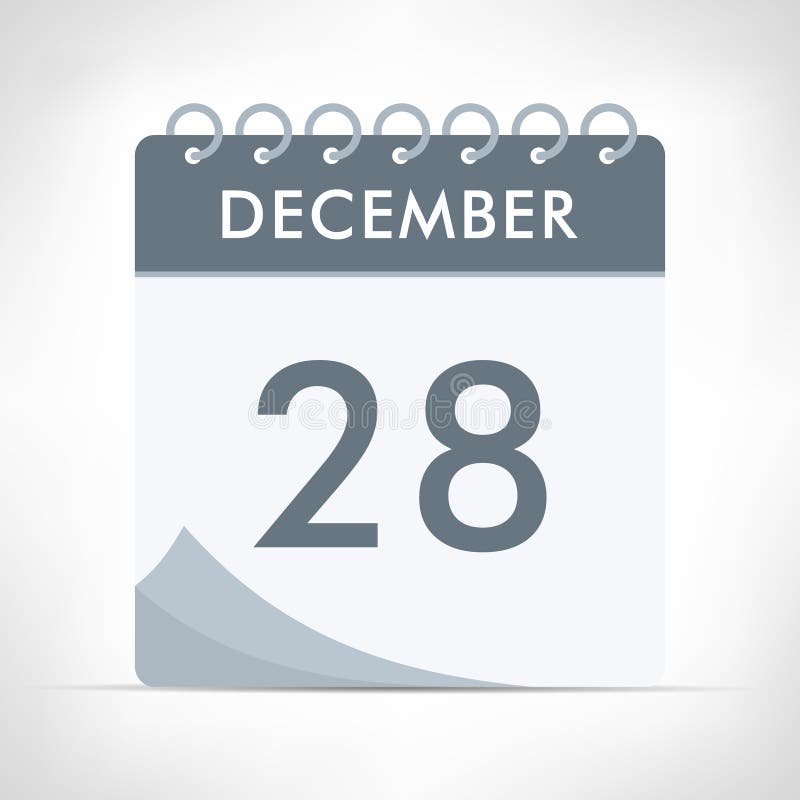 December 28 - Calendar Icon Stock Vector - Illustration of square, page ...