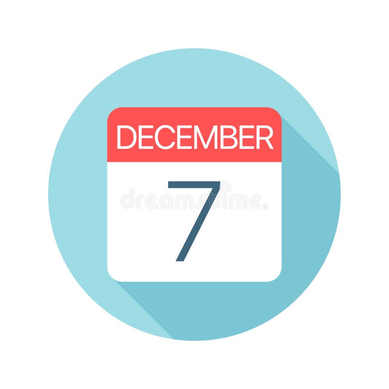 December 7 - Calendar Icon. Vector Illustration of One Day of Month ...