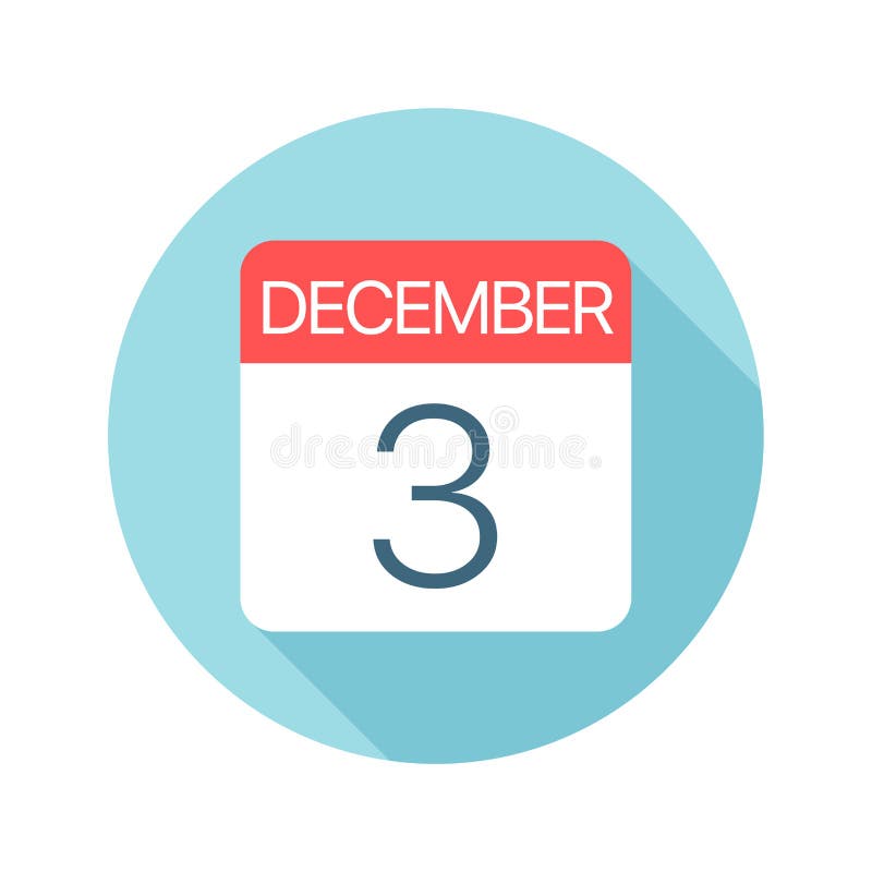 December 3 - Calendar Icon. Vector Illustration of One Day of Month ...