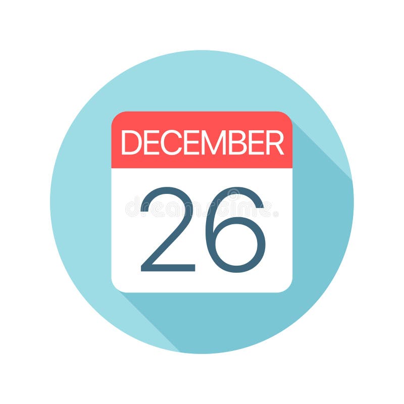 December 26 - Calendar Icon. Vector Illustration of One Day of Month ...