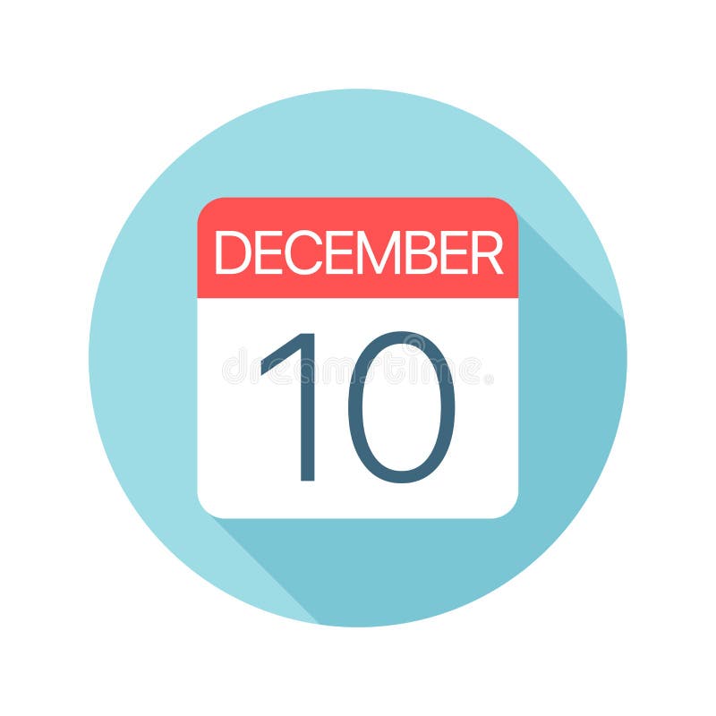 December 10 - Calendar Icon. Vector Illustration of One Day of Month ...