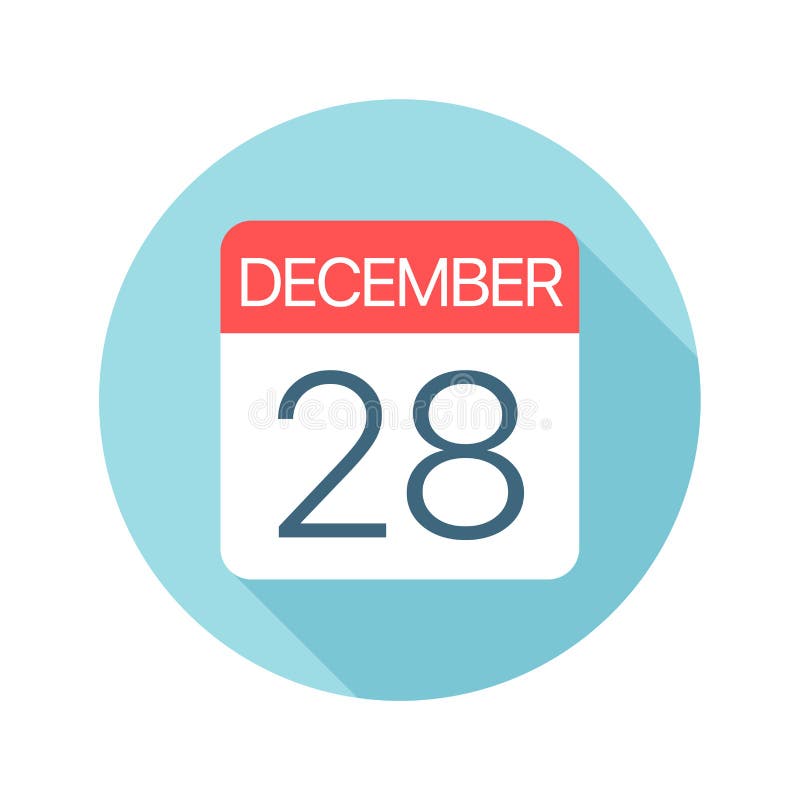 December 28 - Calendar Icon. Vector Illustration of One Day of Month ...