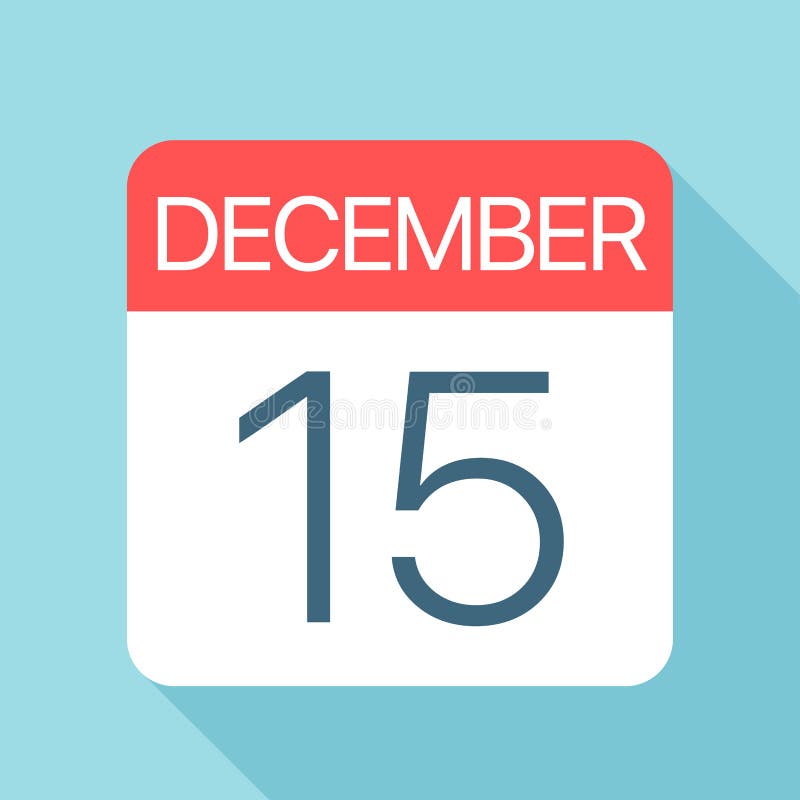 December 15 - Calendar Icon. Vector Illustration of One Day of Month ...