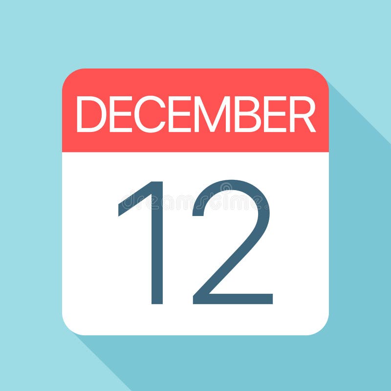 December 12 - Calendar Icon. Vector Illustration of One Day of Month ...