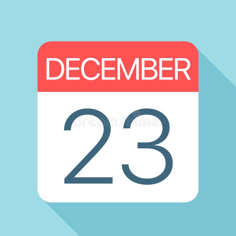 December 23 - Calendar Icon. Vector Illustration of One Day of Month ...