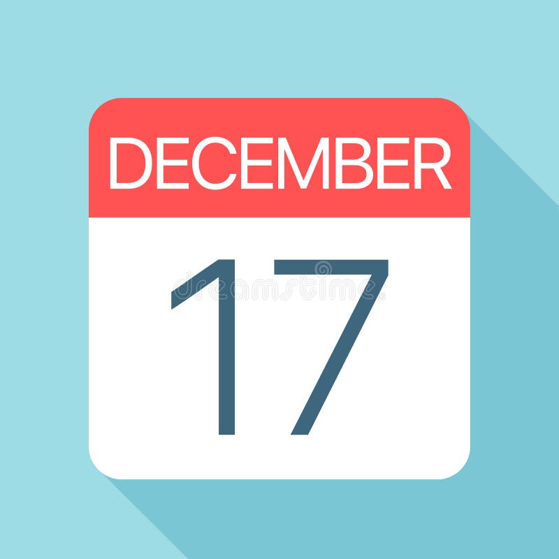 December 17 - Calendar Icon. Vector Illustration of One Day of Month ...