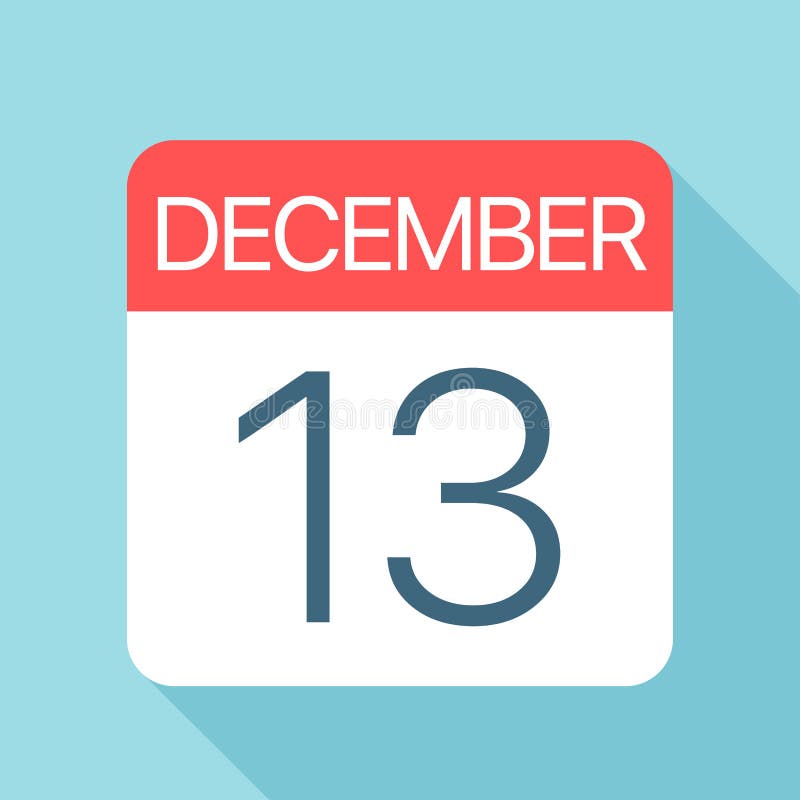 December 13 - Calendar Icon. Vector Illustration of One Day of Month ...